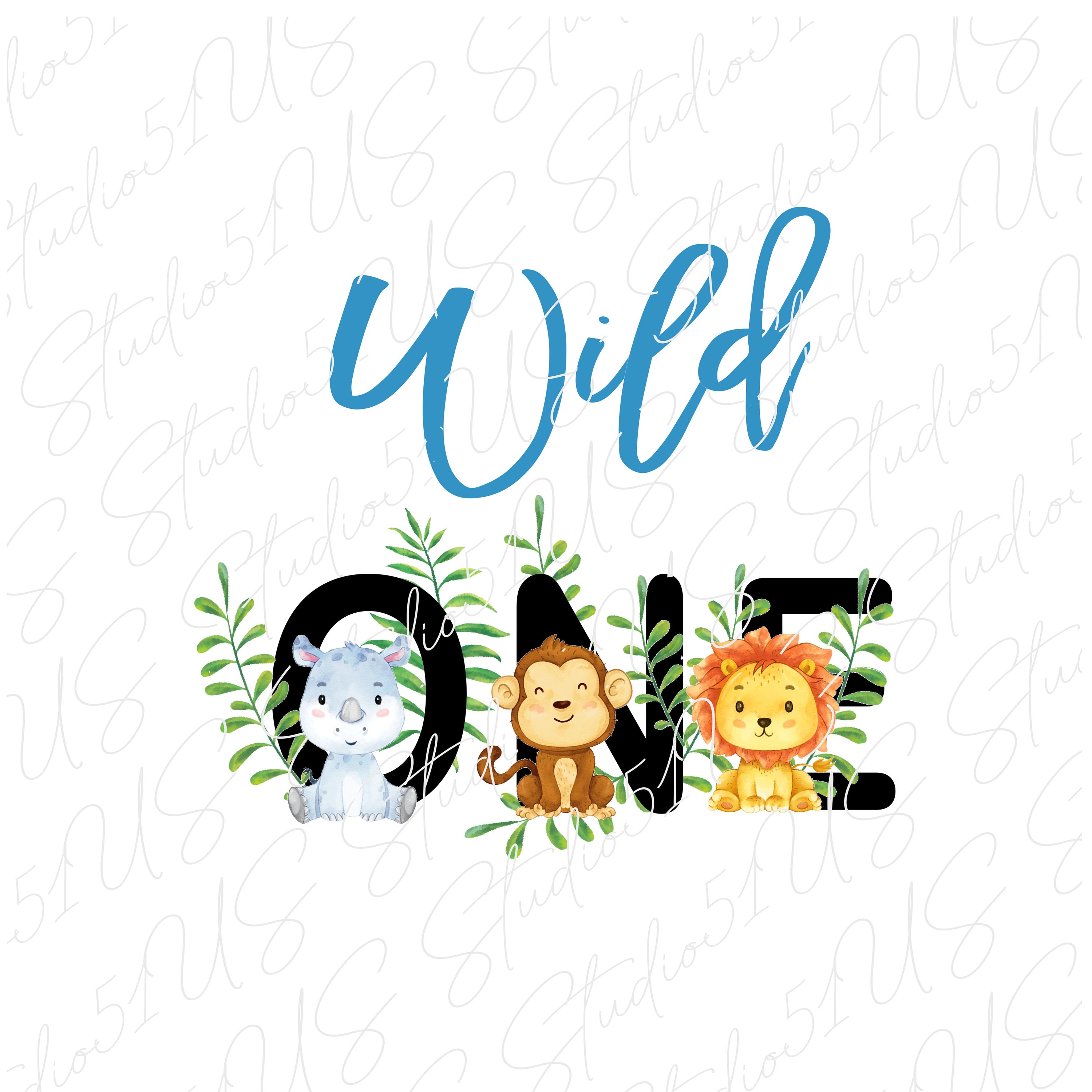 Wild one PNG, Safari Tiere Sublimation PNG Datei, Erster Geburtstag ...