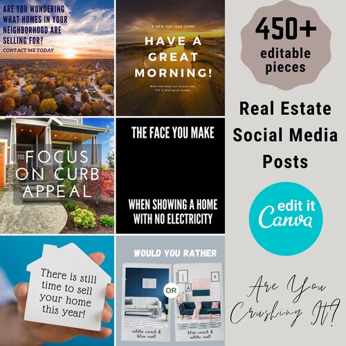 Real Estate Facebook/instagram Social Media Posts for Realtors - Etsy