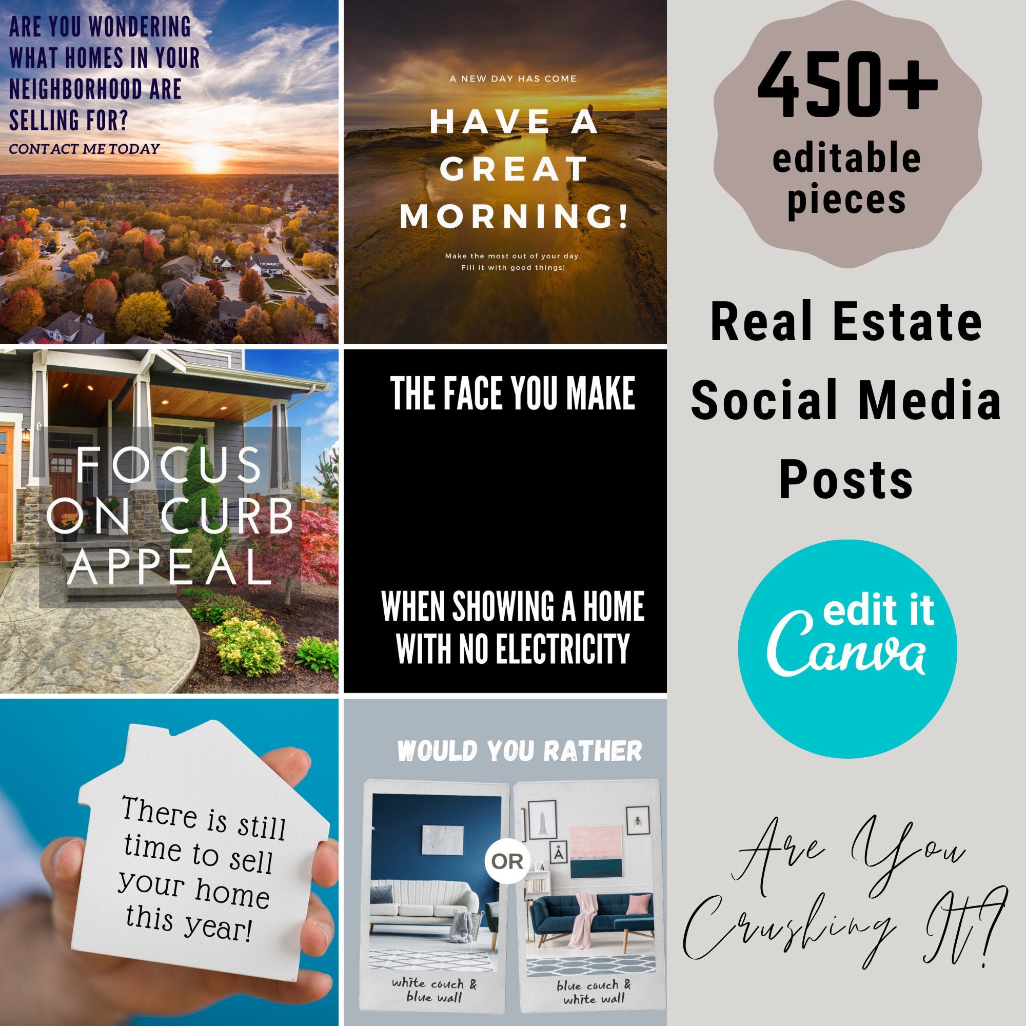Real Estate Agent Social Media Post Real Estate Instagram Etsy