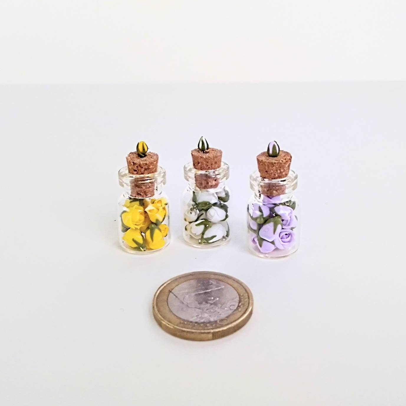 1 12 Scale Miniature Rose Buds in the Glass Jar. Purple Roses. - Etsy