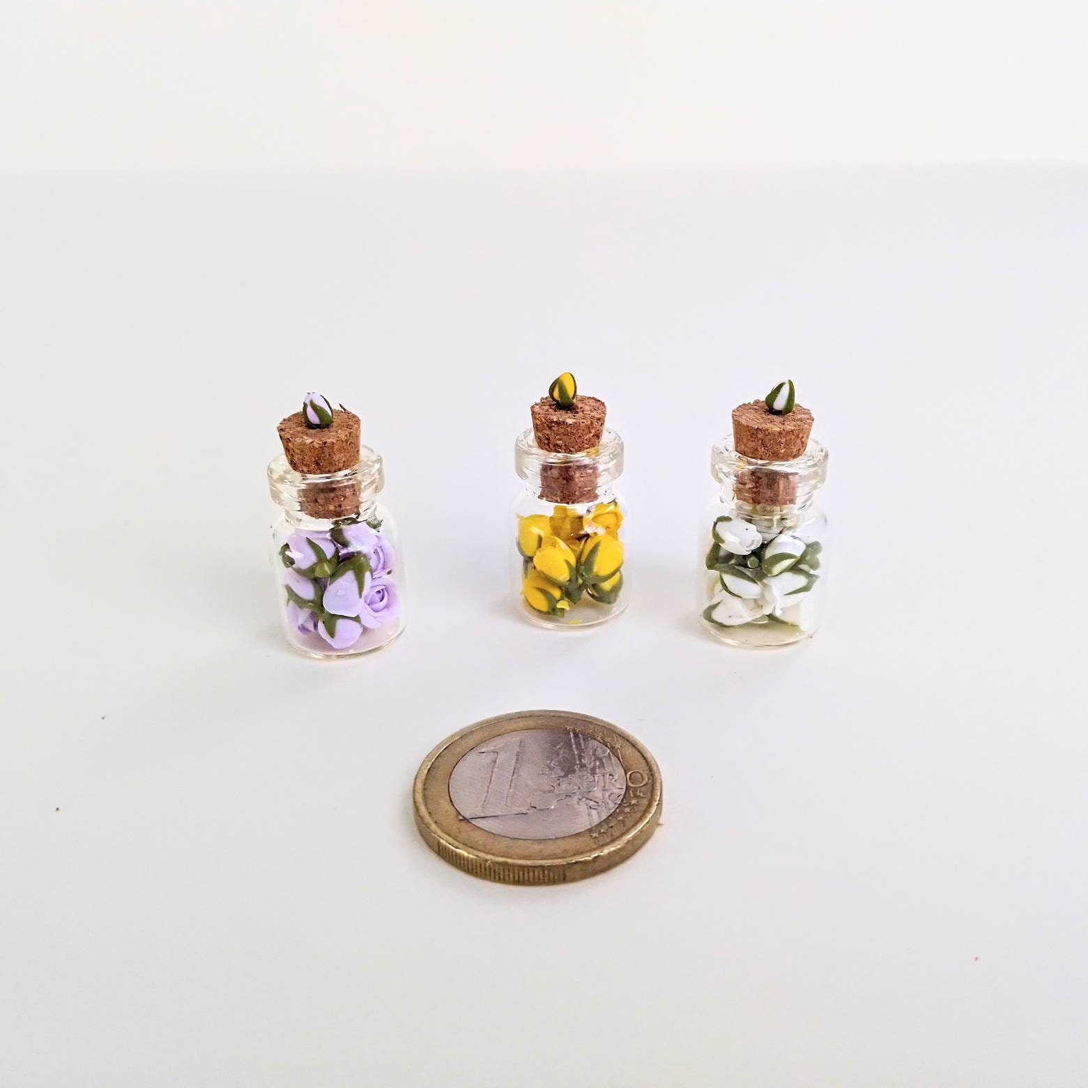 1 12 Scale Miniature Rose Buds in the Glass Jar. Purple Roses. - Etsy