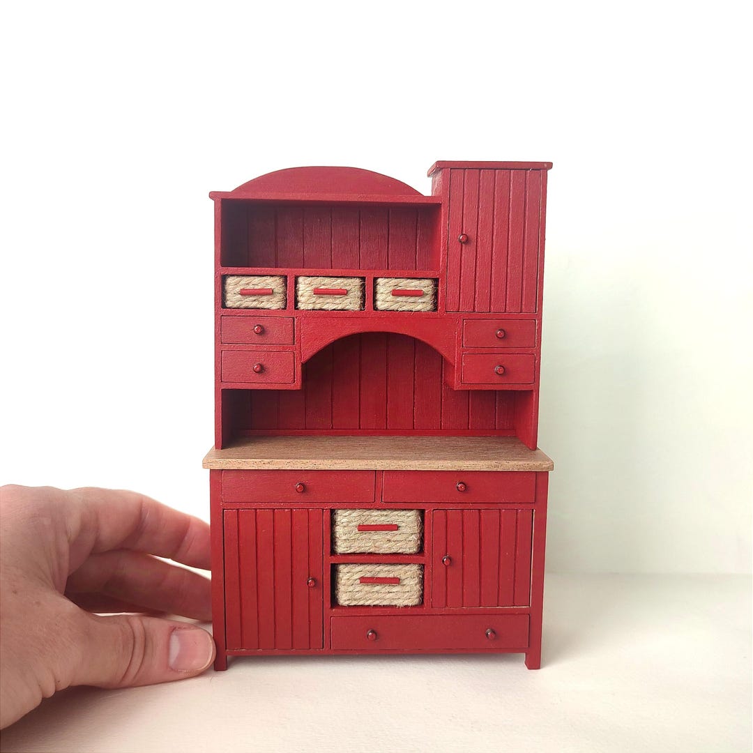 1/12 Dollhouse Kitchen Hutch. Miniature Kitchen Furniture. Dollhouse ...