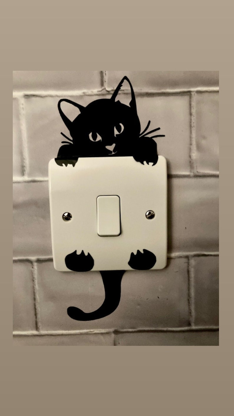 Black Cat Light Switch Decal - Etsy