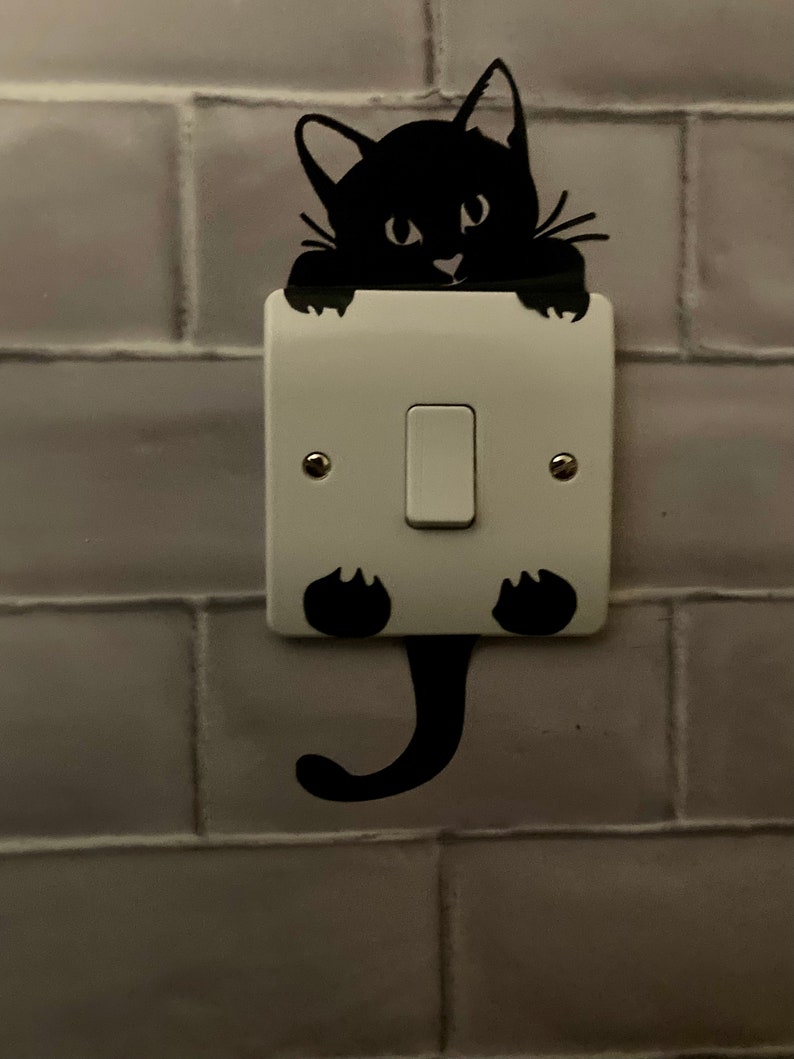 Black Cat Light Switch Decal - Etsy