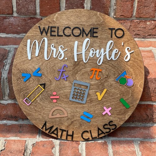 Math Class Door Sign Personalized Teacher Classroom Door Sign | Etsy