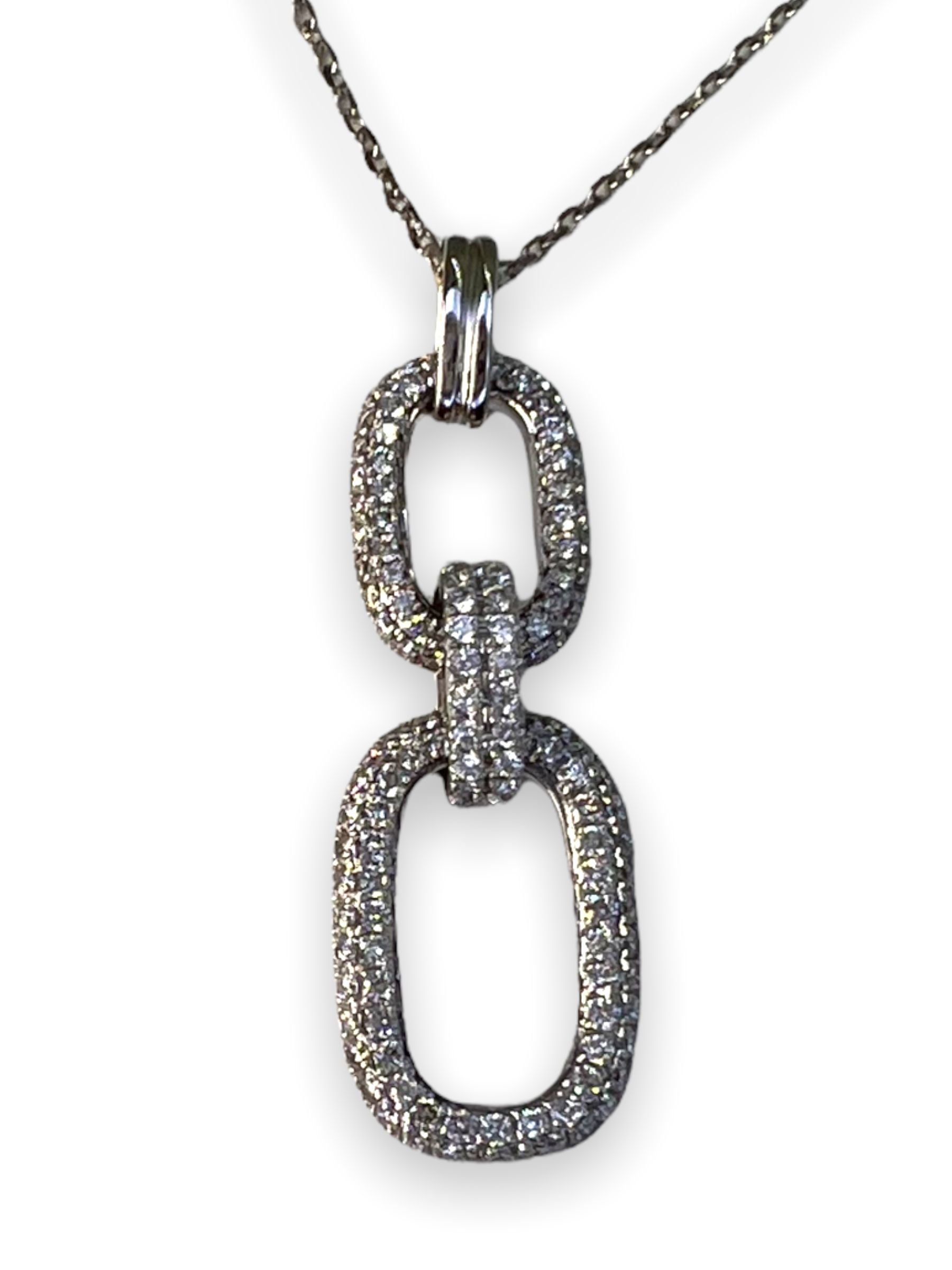 Diamond Necklace, 14k Diamond Paper Clip Pendant, 14k Yellow & White ...