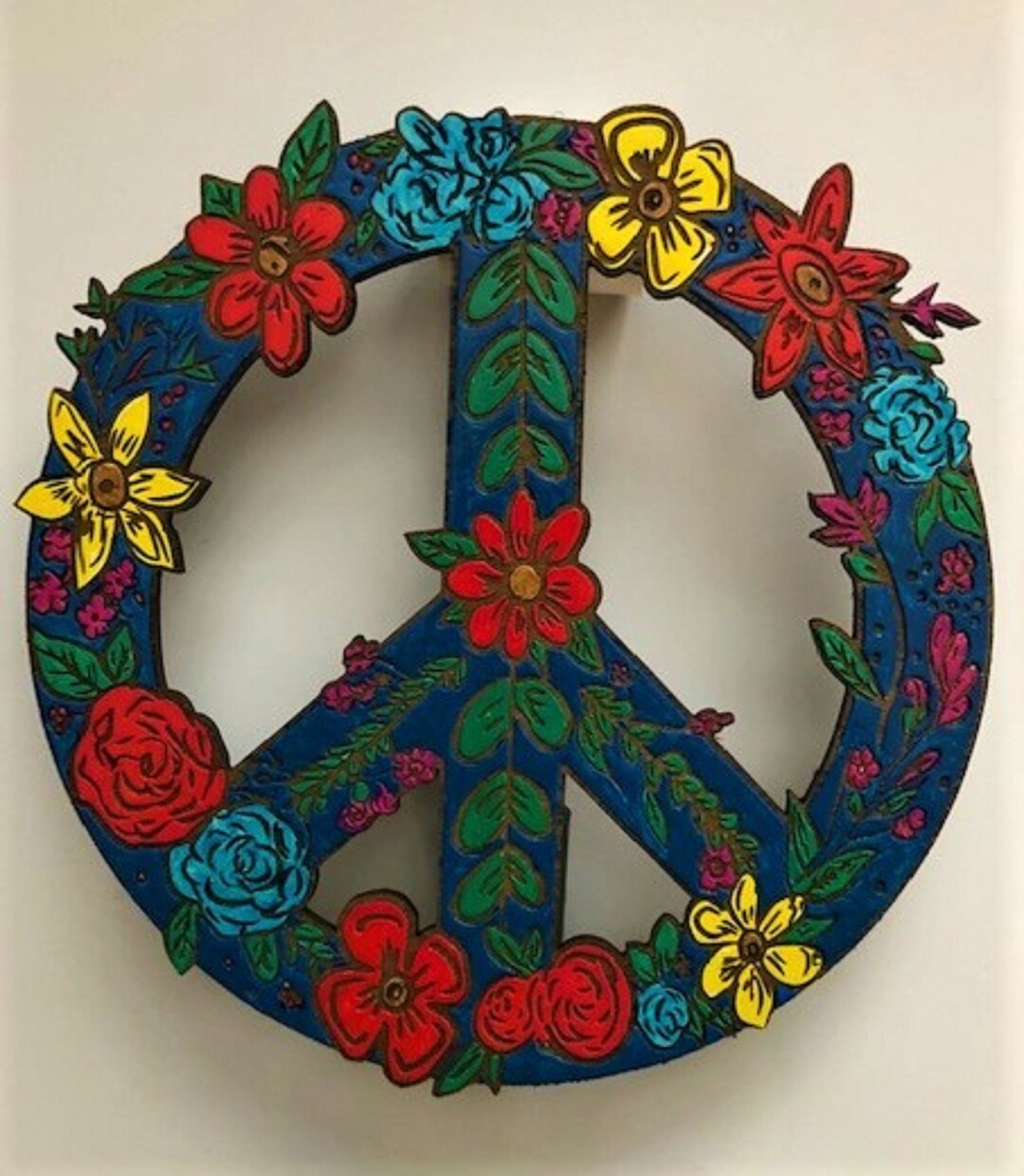 Flower Peace Sign Tree Topper, Peace Christmas Tree Topper, Peace Sign ...