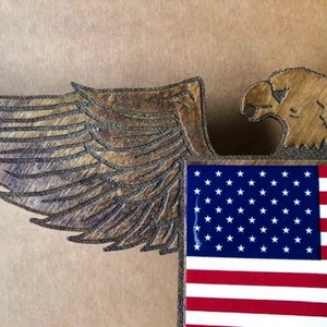 Gold Eagle Tree Topper, USA Christmas Tree Topper, American Flag Tree ...