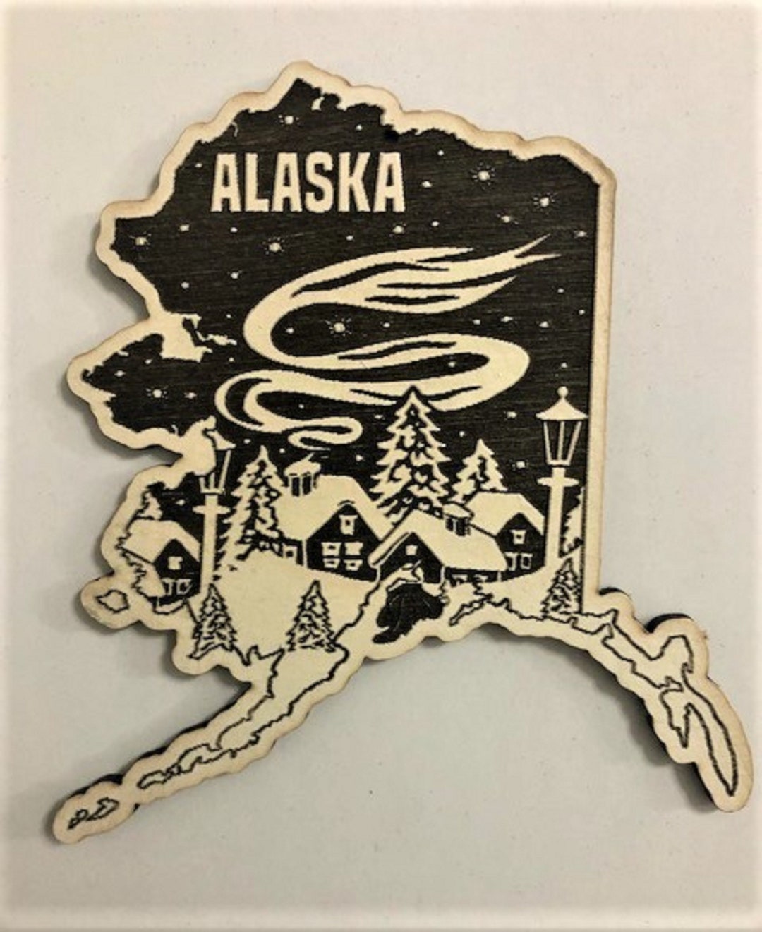 Alaska Winter Christmas Ornament, Alaska Ornament, Alaska Art, Alaska ...