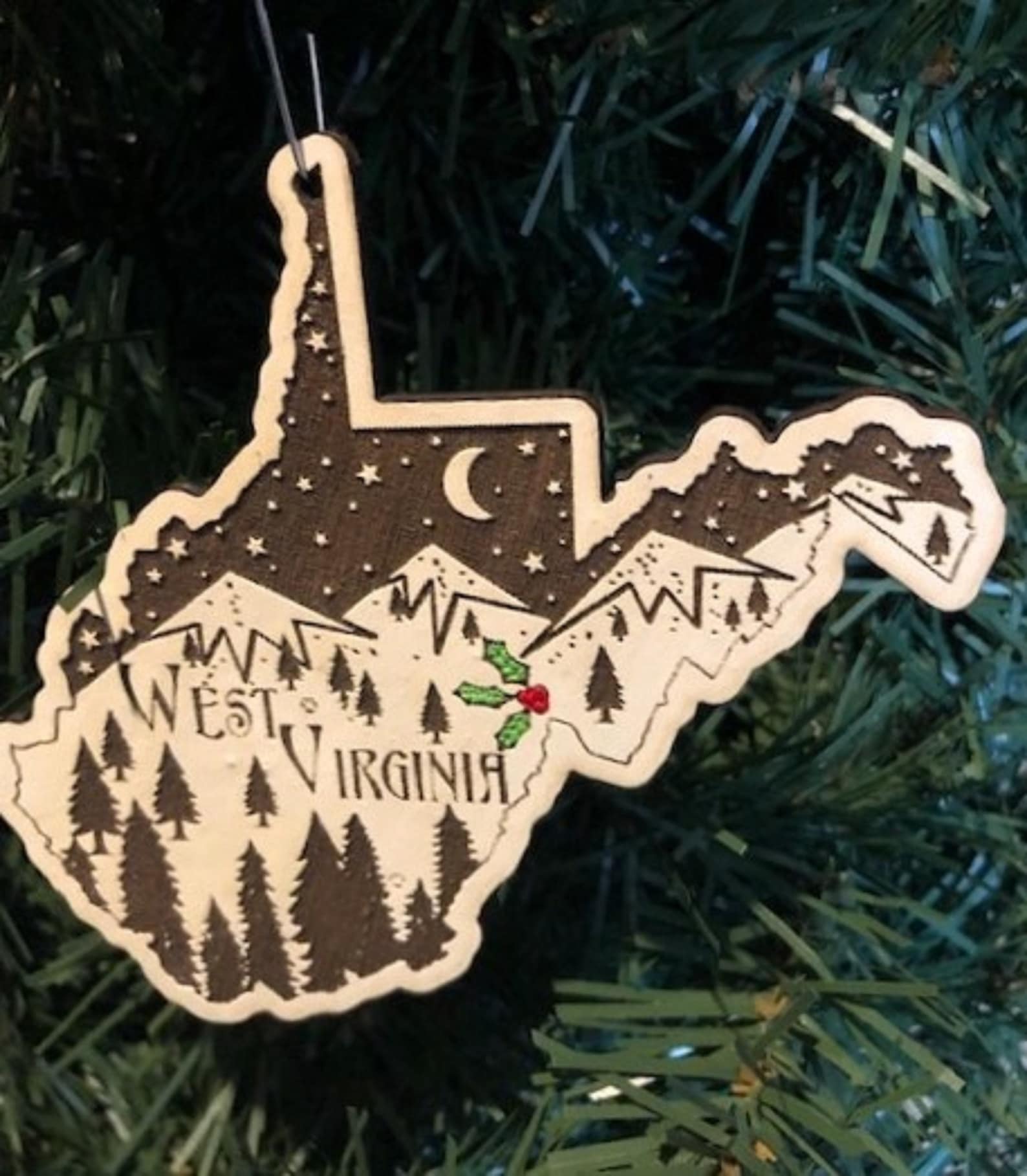 West Virginia Christmas Ornament West Virginia Ornament | Etsy