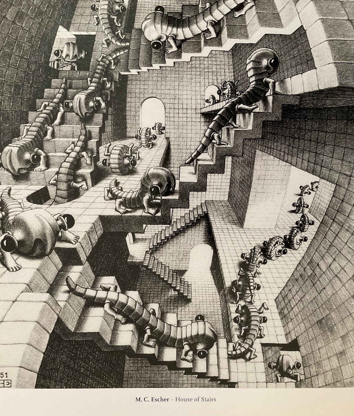 M.C. Escher - House of Stairs - Offset Lithograph 36x28 Cm Limited ...