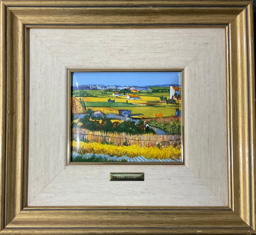 Van Gogh - the Grape Harvest - Lithograph on Antique Canvas, Cm 34x31 ...
