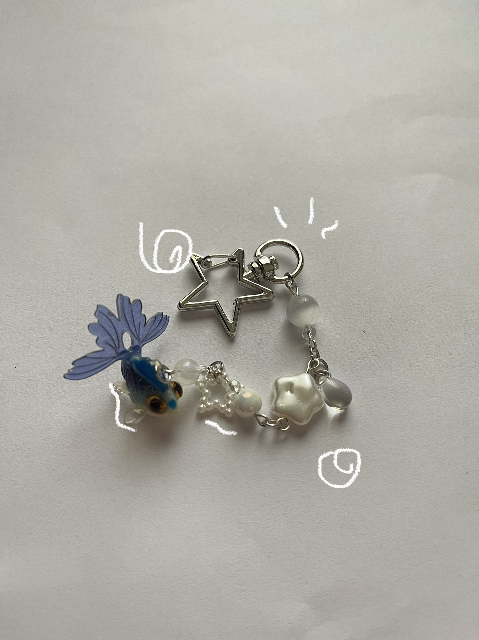 Cute Beta Fish Keychain :) Sea Themed (>_