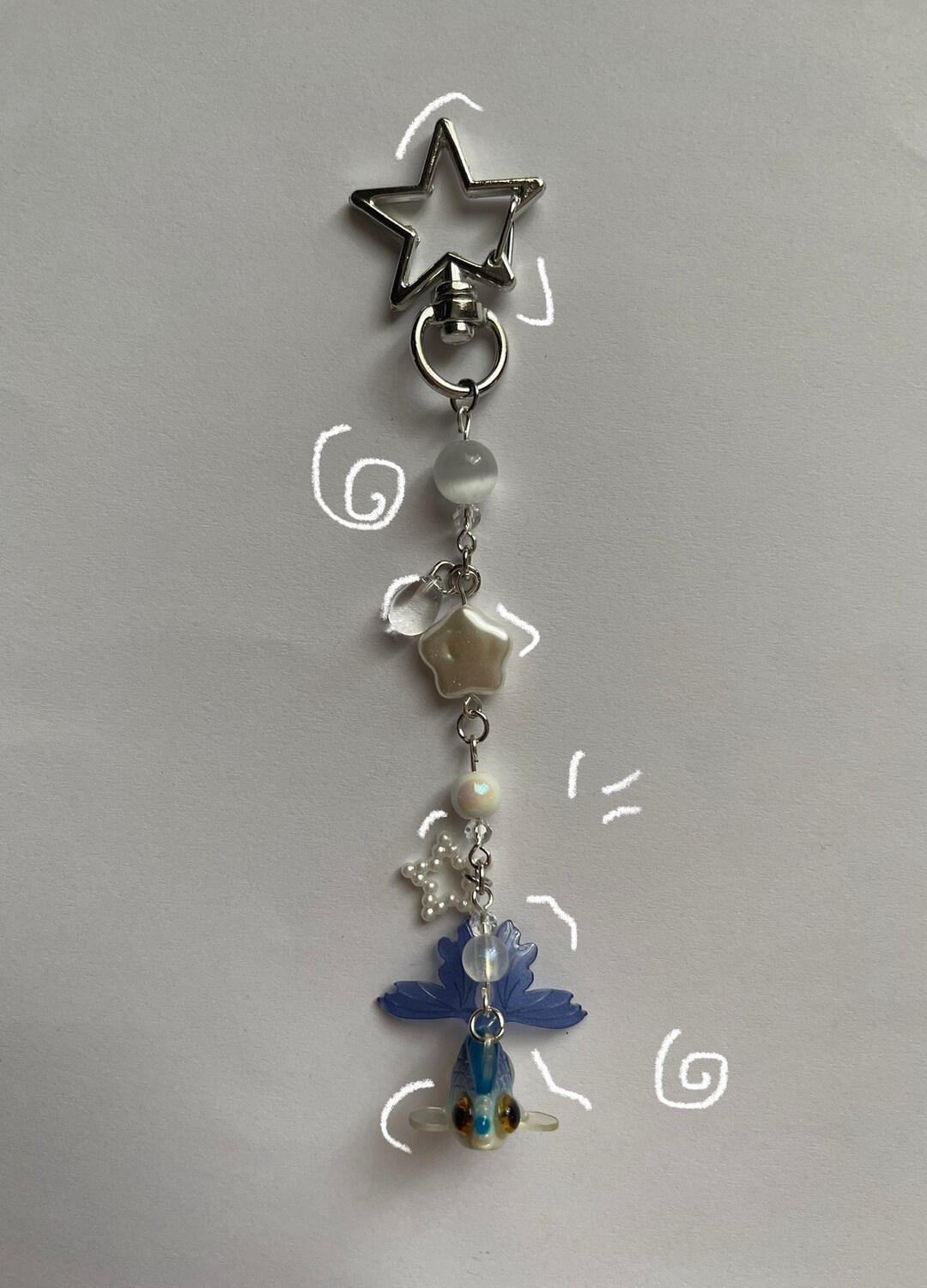 Cute Beta Fish Keychain :) Sea Themed (>_