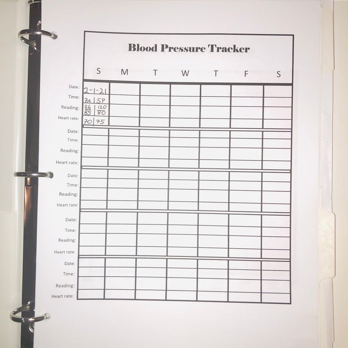 Blood Pressure Tracker Blood Pressure Graph Printable Etsy UK