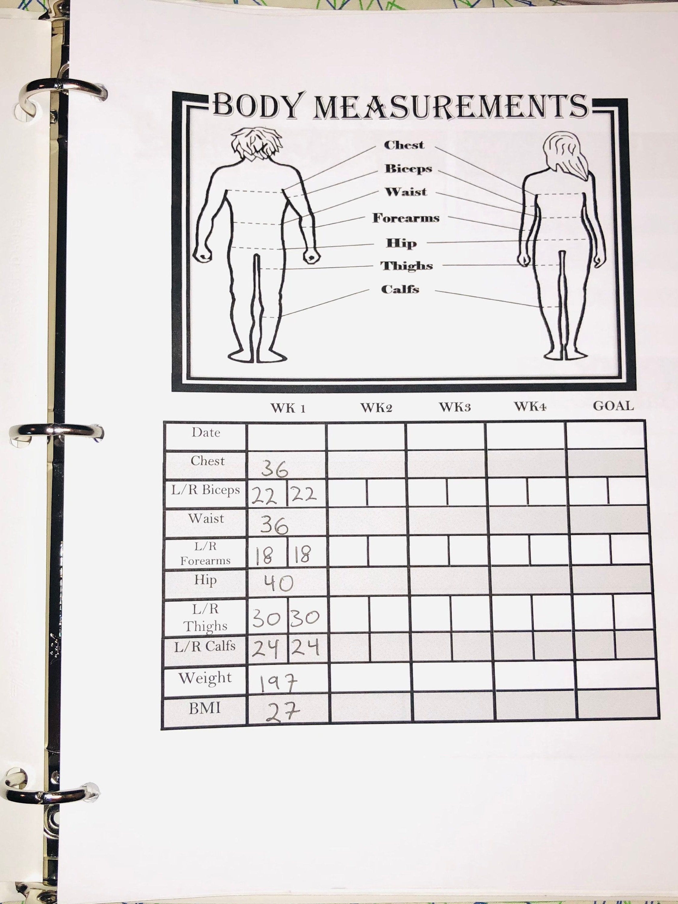 Body Measurement Tracker / Body Measurements Before and After Results ...