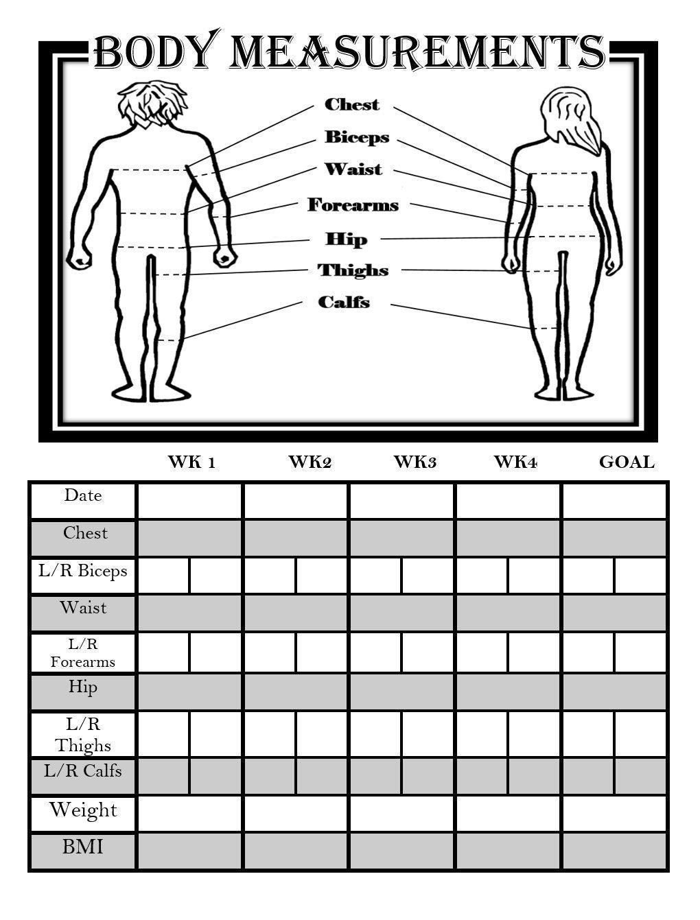 Body Measurement Tracker / Body Measurements Before and After Results ...