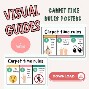 Carpet and Circle Time Visual Guide Posters for Classroom, Preschool ...