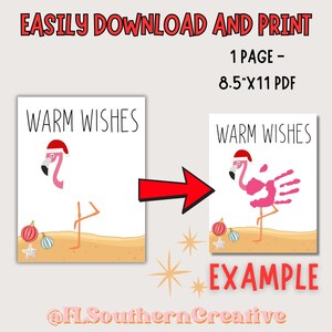 Christmas Handprint Craft for Kids - Instant Download | Flamingo ...