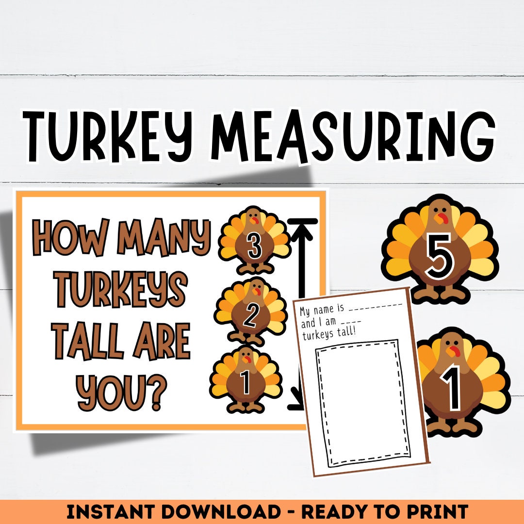 How Many Turkeys Tall Are You? | Instant Download | Fun Fall Activity ...