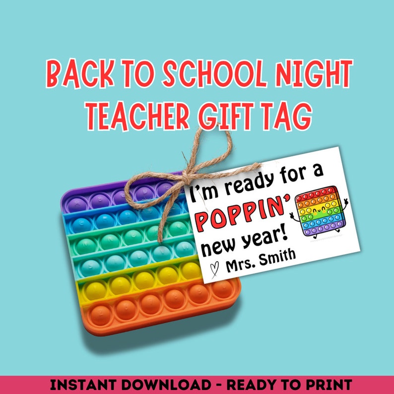 I'm Ready for a Poppin' New Year! Fidget Pop Tag - Back to School ...