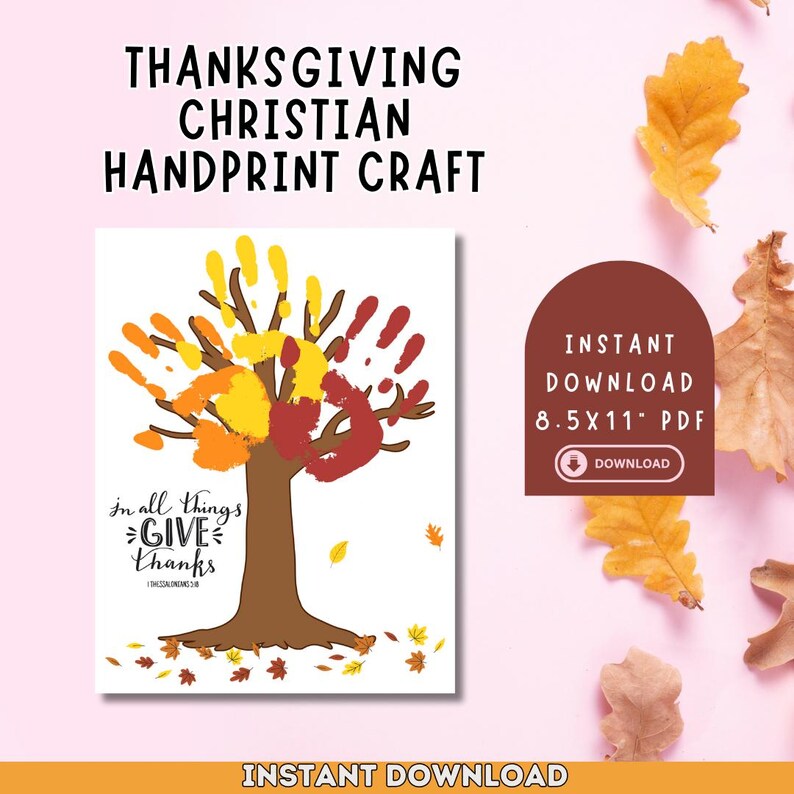 Thanksgiving Christian Handprint Craft | 8.5x11" Printable PDF ...