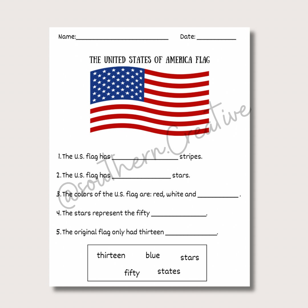 U.S.A Symbols Worksheets and Quizzes for Social Studies - Etsy