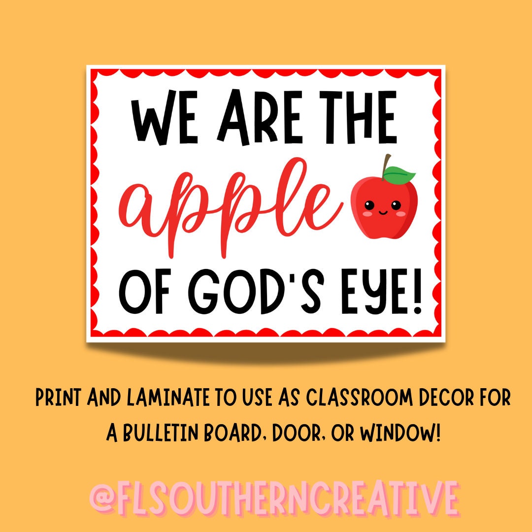 We Are the Apple of Gods Eye Classroom Poster PDF | Instant Download ...