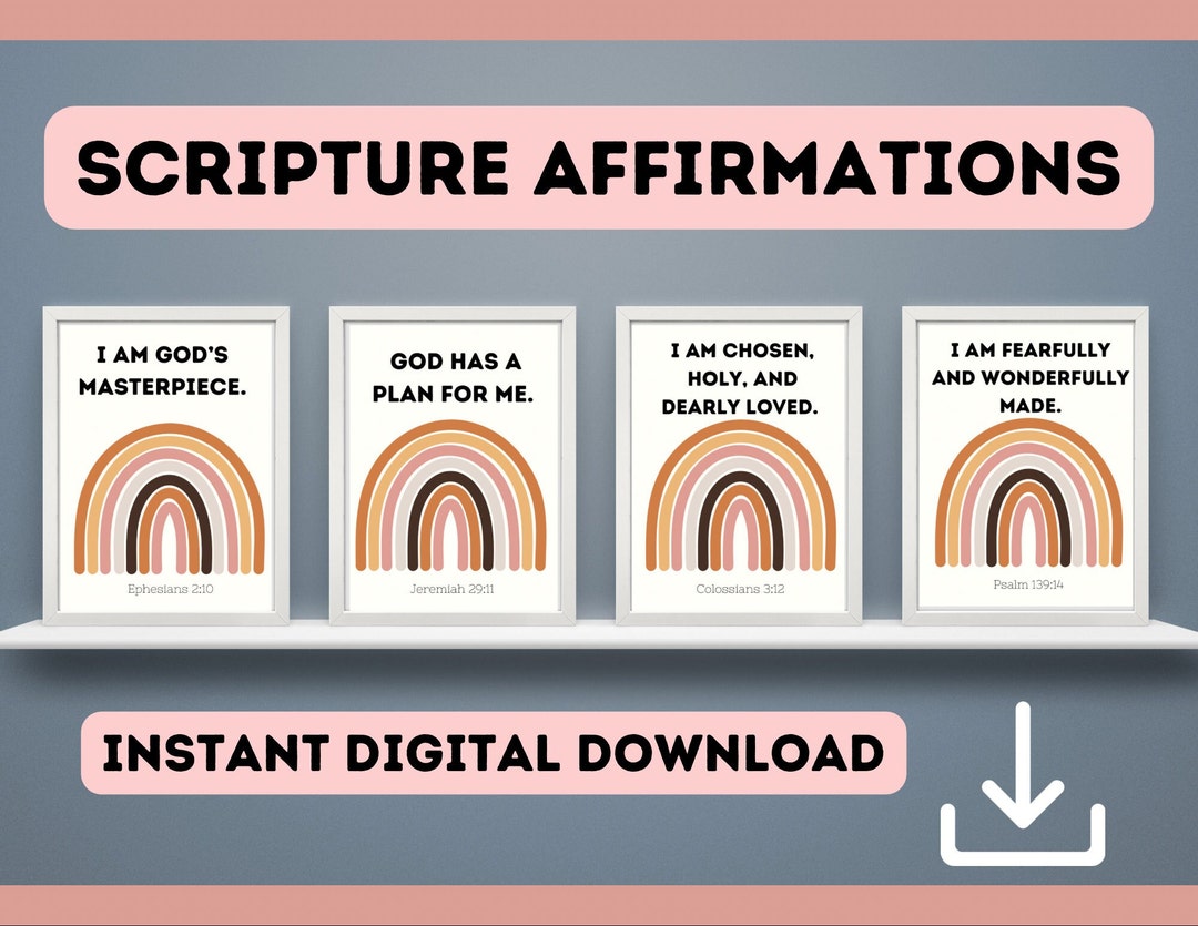 Scripture Affirmations/classroom/boho Rainbow - Etsy