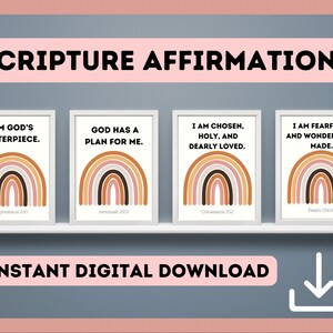 Scripture Affirmations/classroom/boho Rainbow - Etsy