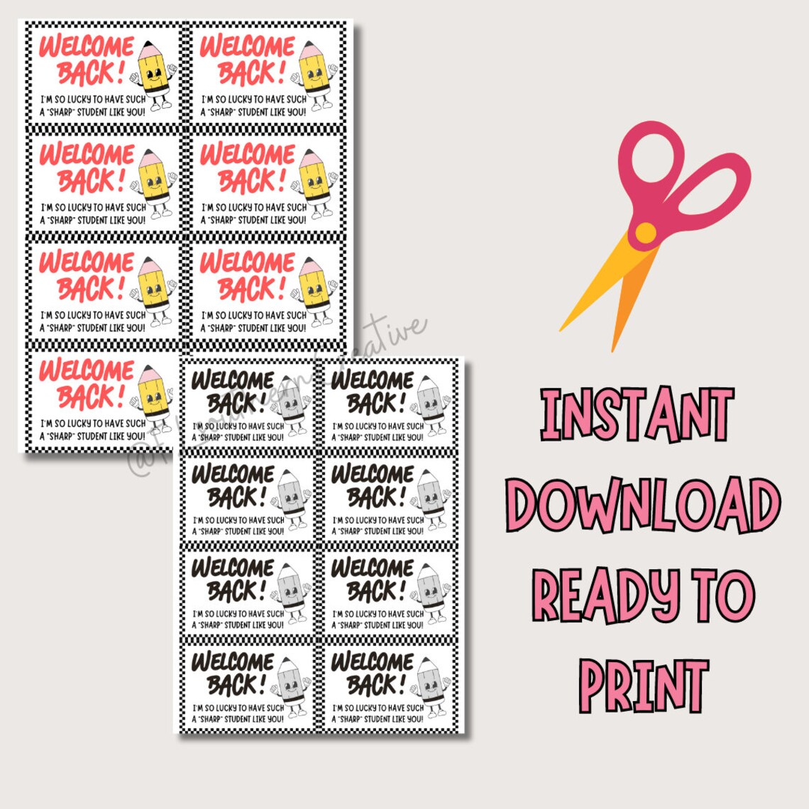 Back to School Teacher Gift Tags - "i'm so Lucky to Have Such a Sharp ...