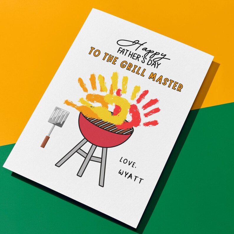 Fathers Day Handprint Craft Grill Digital Print Download - Etsy