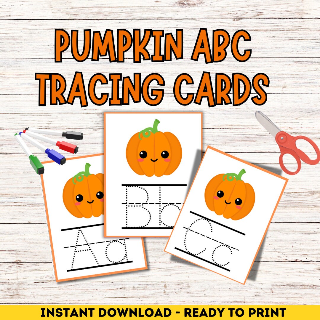 Pumpkin ABC Tracing Cards| Instant Download| Letter Practice| PDF for ...