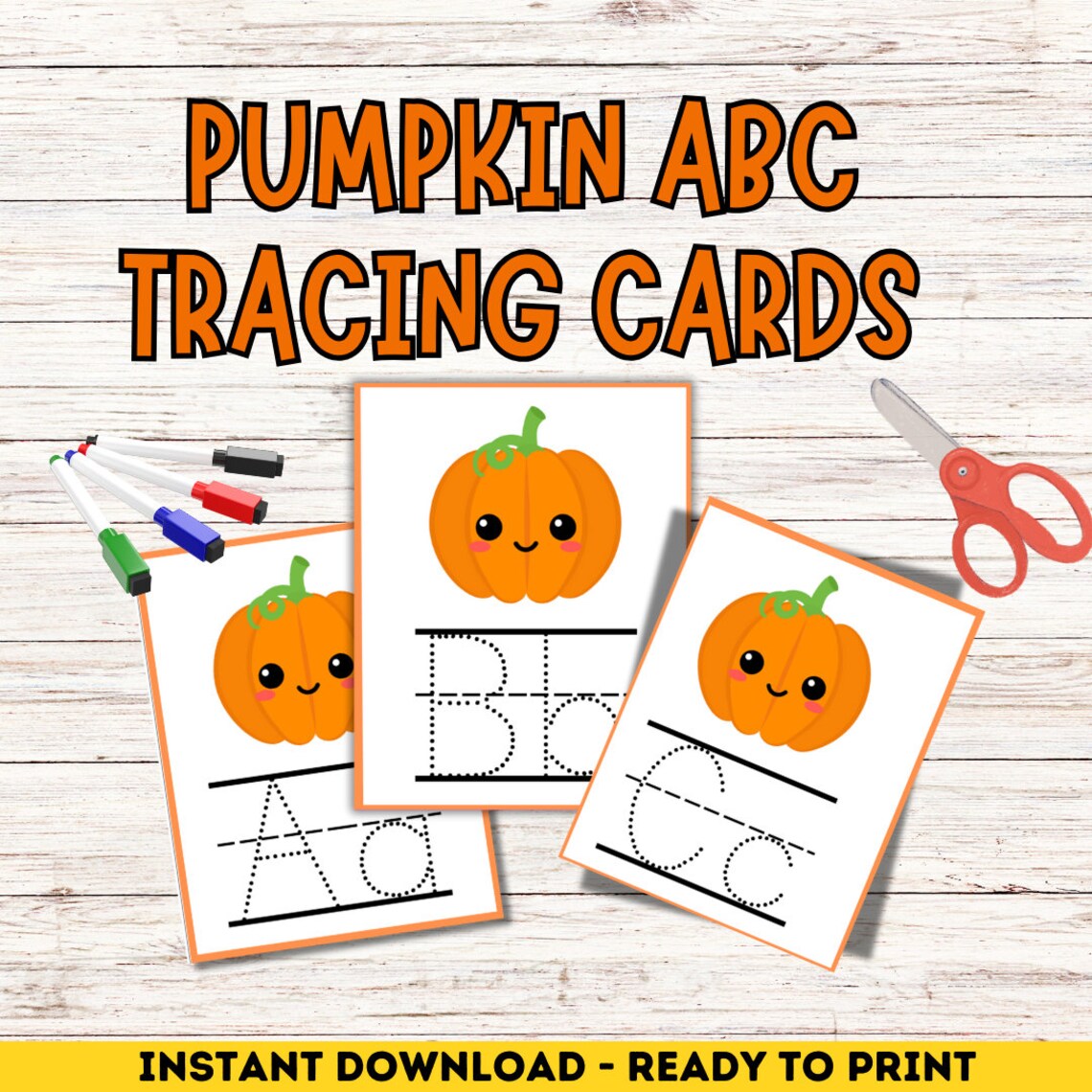 Pumpkin ABC Tracing Cards| Instant Download| Letter Practice| PDF for ...