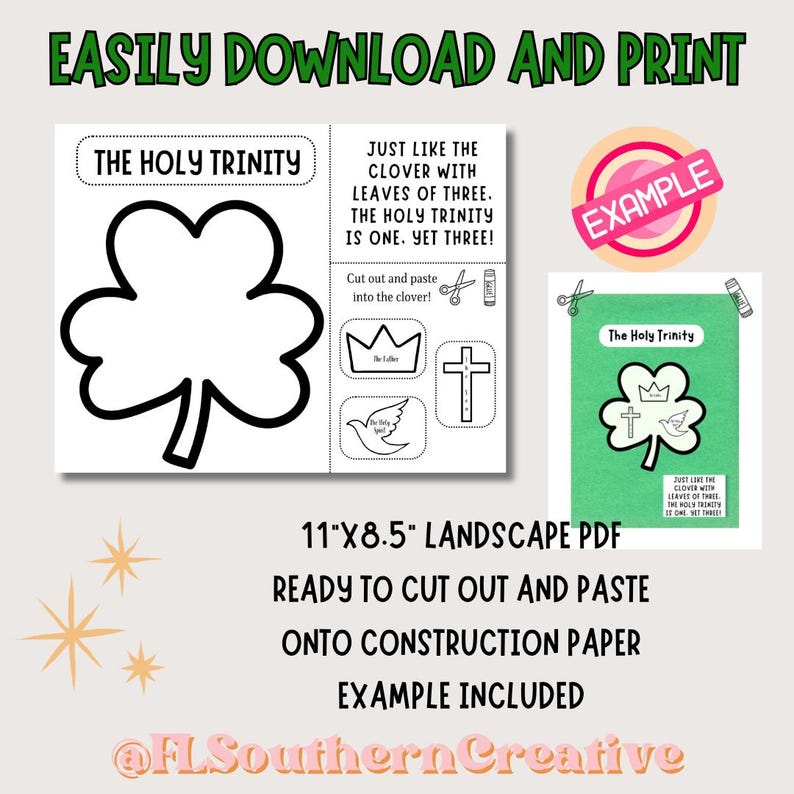 Holy Trinity Clover Craft | St. Patrick’s Day Christian Printable ...