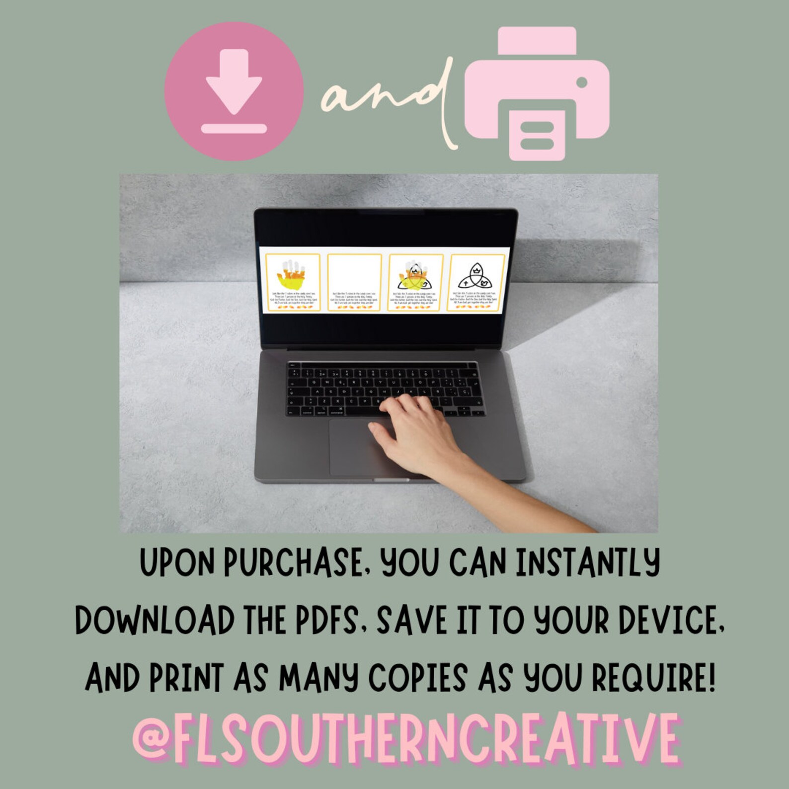 Holy Trinity Candy Corn Handprint Printable Instant Download Religious ...