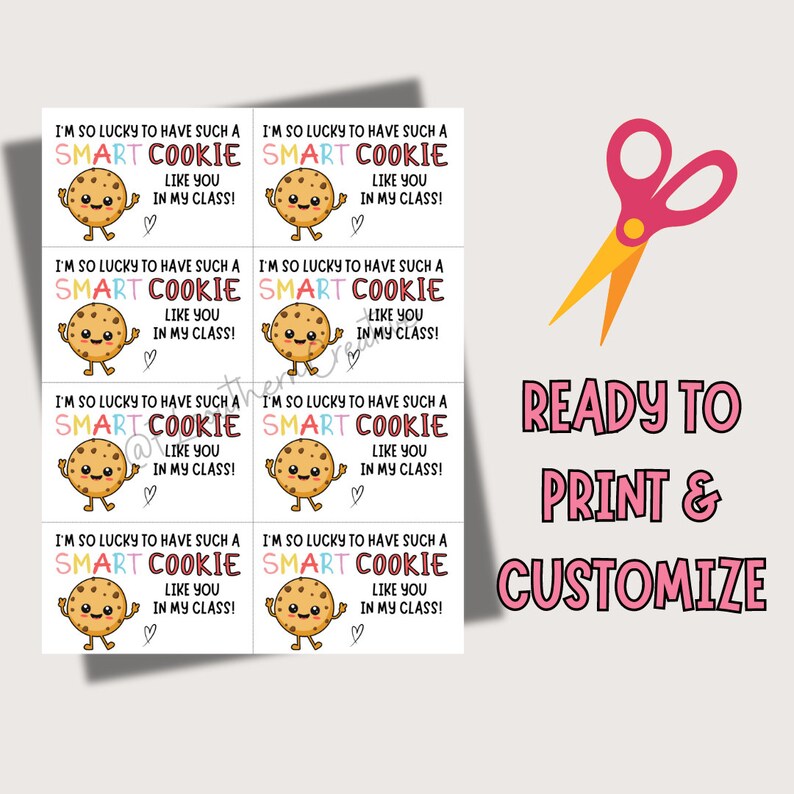 Back to School "smart Cookie" Cookie Gift Tag - Classroom Welcome ...