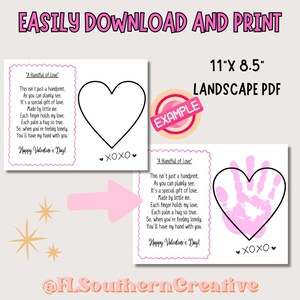Valentine’s Day Handprint Poem Craft Keepsake – Instant PDF Download - Etsy