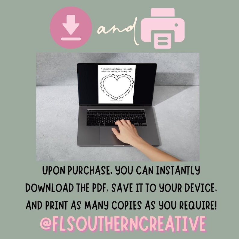 Valentine’s Day Self-affirmation Worksheet - 8.5”x11” PDF Printable for ...