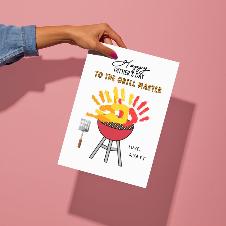 Fathers Day Handprint Craft Grill Digital Print Download - Etsy