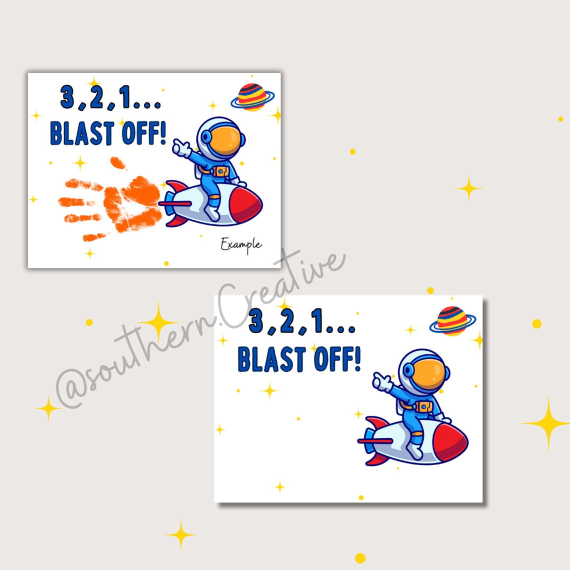 Outer Space Handprint Bundle, Rocket, Outerspace - Etsy