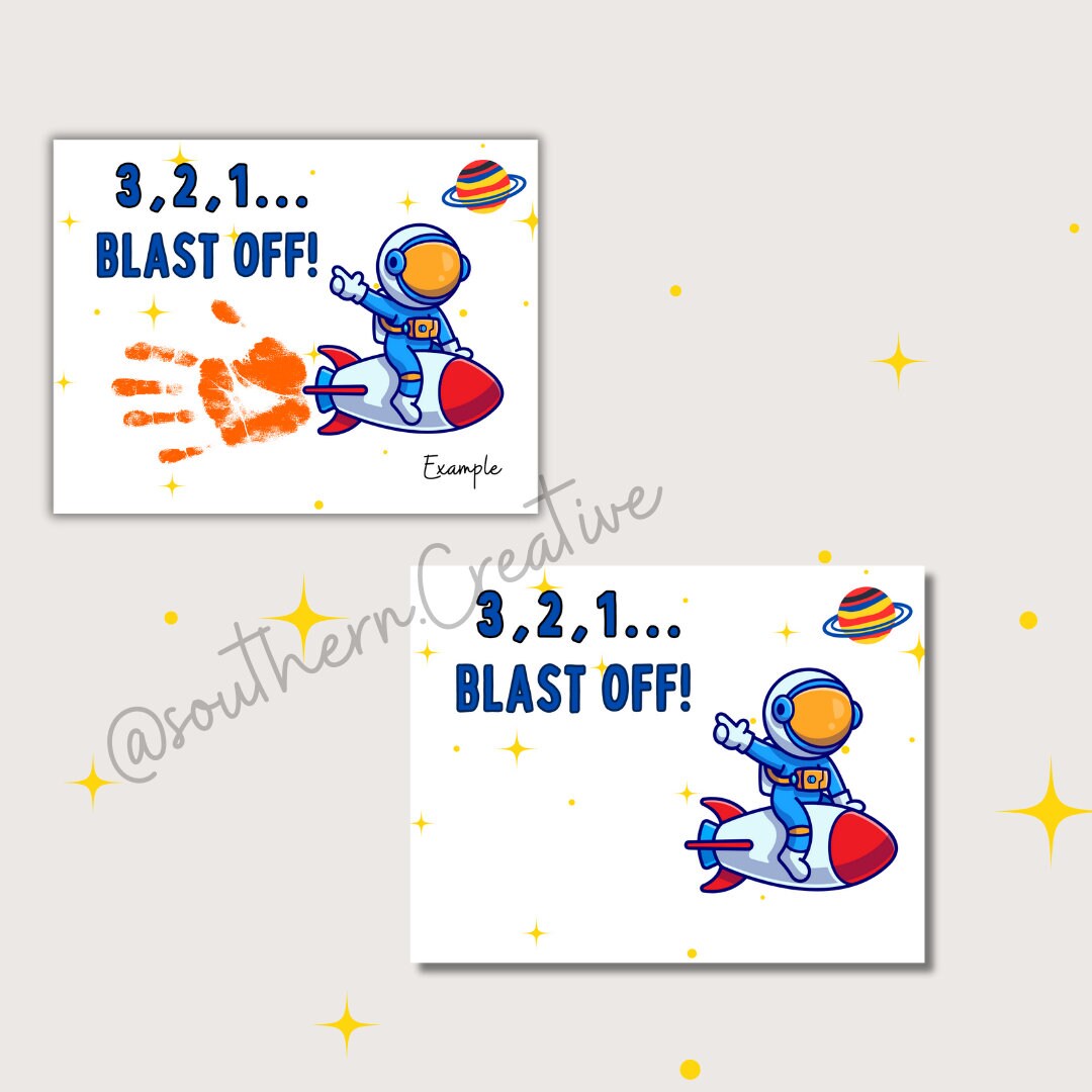 Outer Space Handprint Bundle, Rocket, Outerspace - Etsy