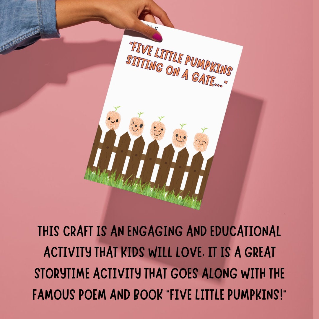 Instant Download - "five Little Pumpkins" Craft - 8.5"x11" PDF | Poem ...