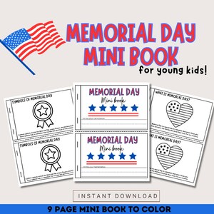 Memorial Day Mini Book for Kids: Coloring, Memorial Day Facts ...