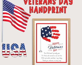 Veterans Day Handprint Craft | Instant Download | Veterans Day Keepsake ...
