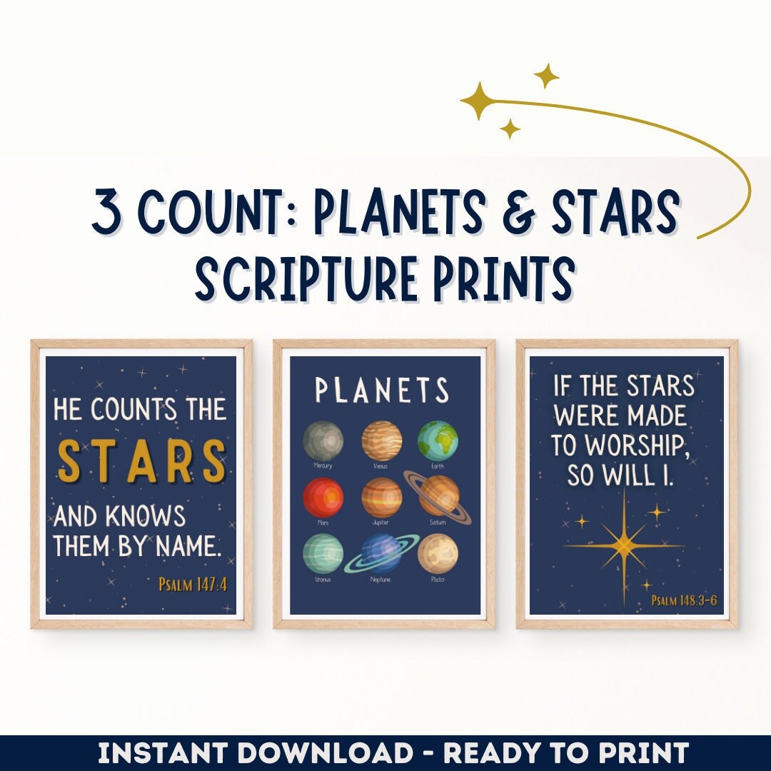 Planets Scripture /classroom Posters | Religious Solar System Printable ...