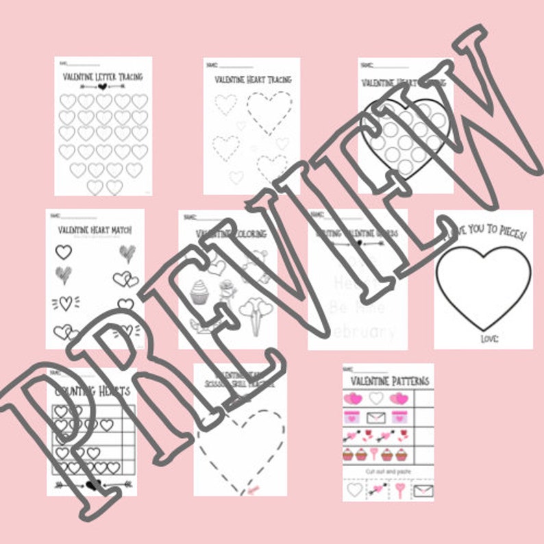 Valentines Day Digital Downloads Pre-school - Etsy