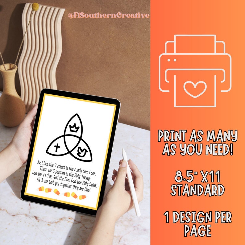 Holy Trinity Candy Corn Handprint Printable Instant Download Religious ...