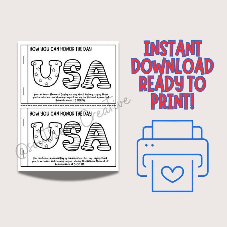 Memorial Day Mini Book for Kids: Coloring, Memorial Day Facts ...