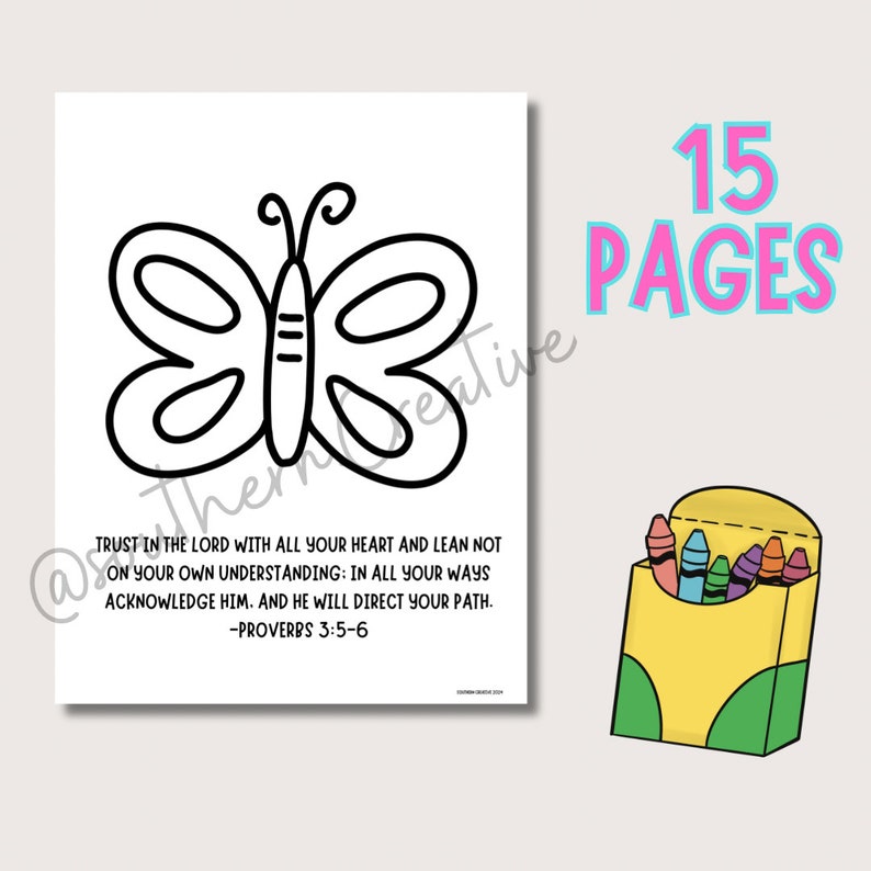 Toddlers' Bible Verses Coloring Pages, Instant Digital Download for VBS ...